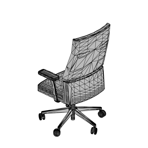 Siento; Chair-High back, Leather, Painted base, Adjustable arms ...