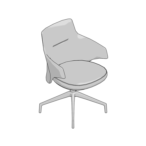 Massaud; Chair-Conference, Low back, Standard Upholstery, Integrated ...