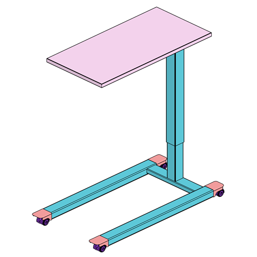 Table-Overbed, Rectangle, Laminate, U base, 15D x 30W – Steelcase ...