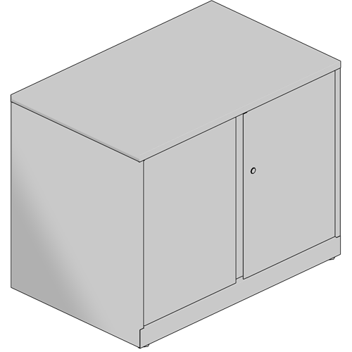 Cabinet-Storage, 1 adjustable shelf, Flush steel front, 24D x 36W x 28H ...