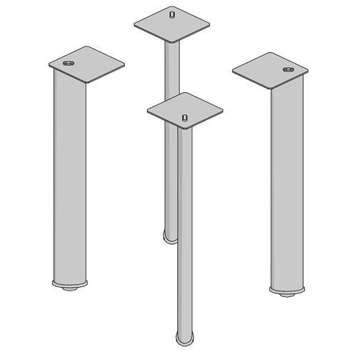 Post leg, Package quantity 4, Glides, 28 1/2H – Steelcase Pricing Tool